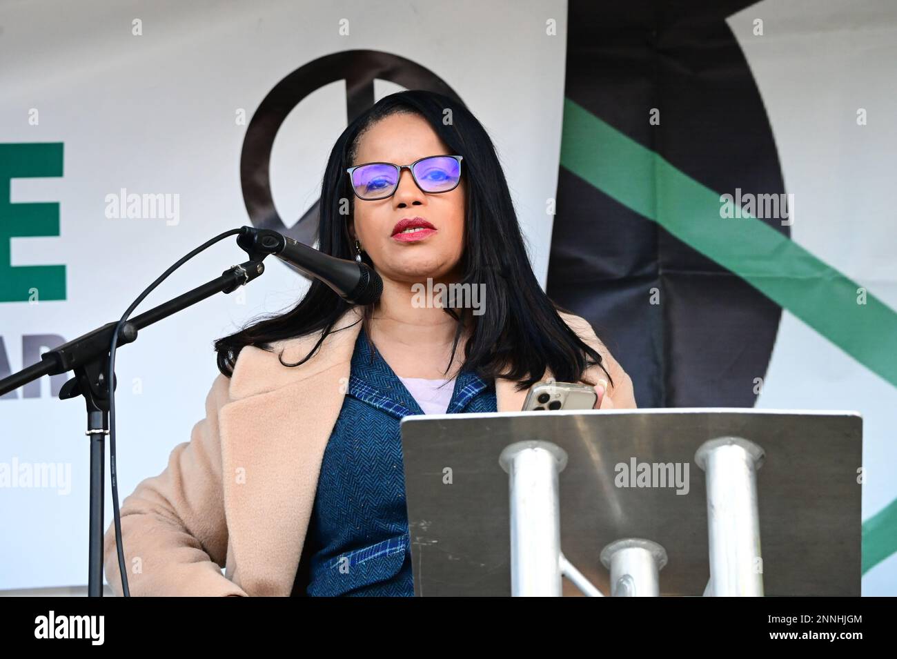 25th February 2023. BBC HQ, London, UK. Speakers Claudia Webbe MP at ...