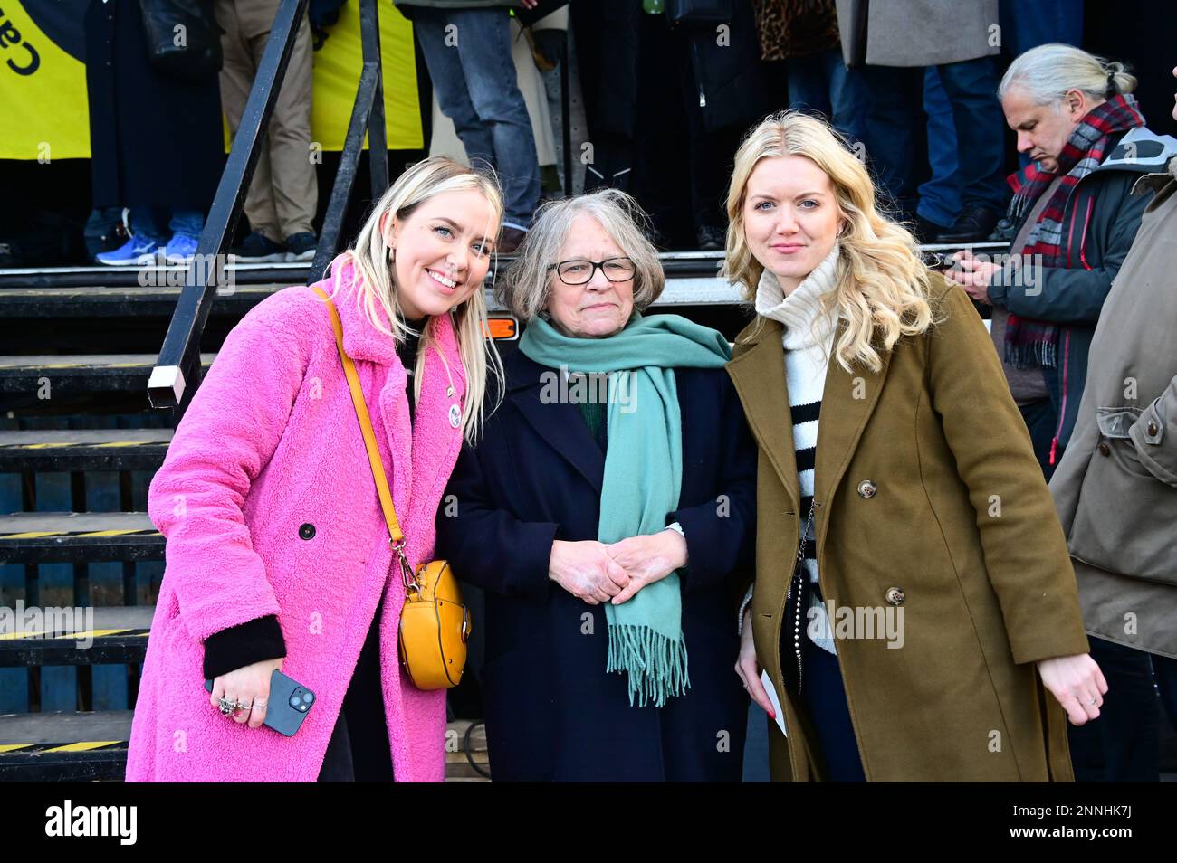 25th February 2023. BBC HQ, London, UK. Grace, Lindsey German and ...
