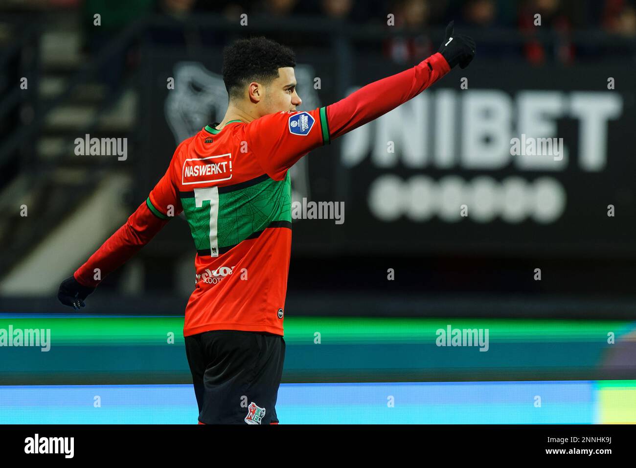 NIJMEGEN, 25-02-2023. Goffertstadion, Stadium of NEC. Dutch Eredivisie ...