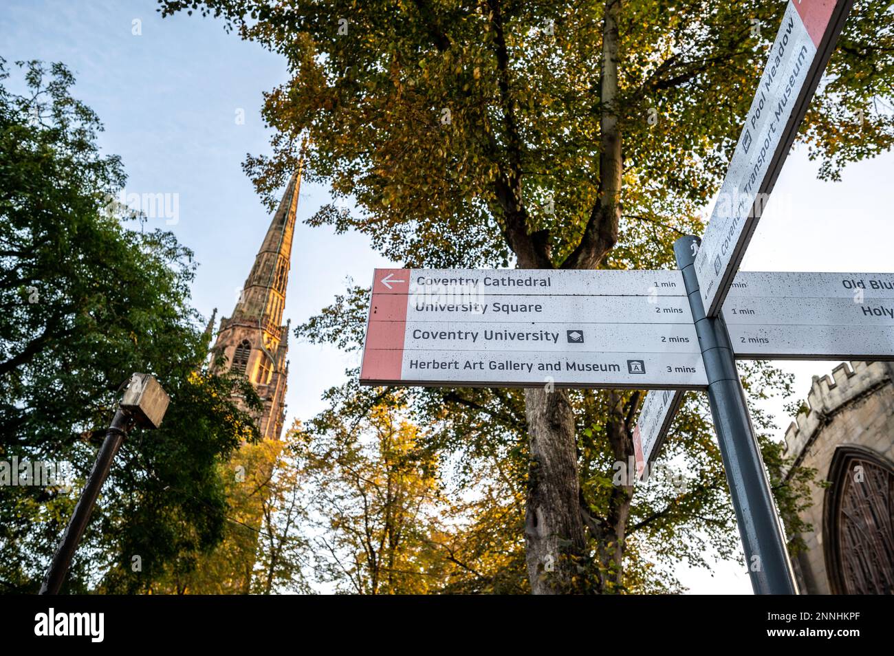 Holy Trinity Church, Coventry, hidden behind trees in West Midlands ...