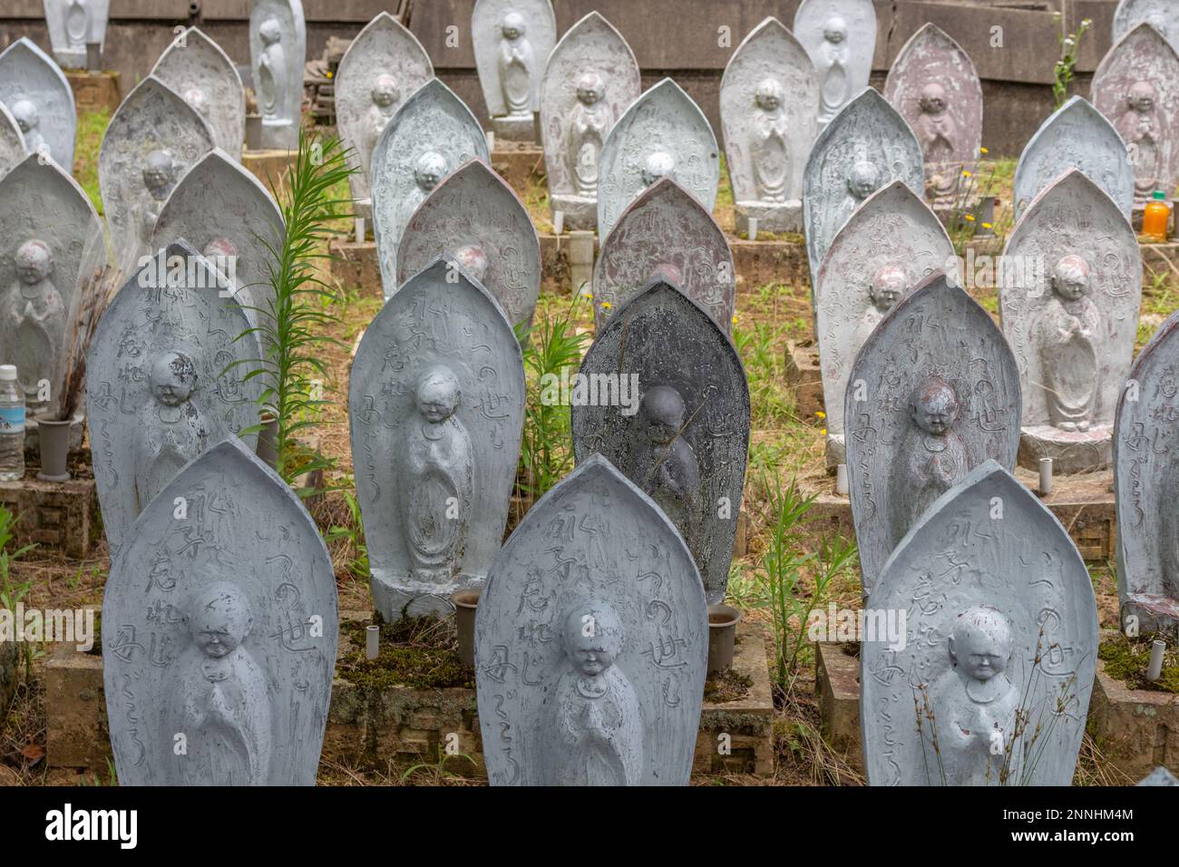 Stone statues of Ojizou san, protector of children, Hanibe caves ...