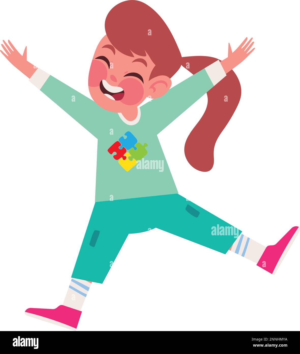 happy girl, autism day Stock Vector Image & Art - Alamy