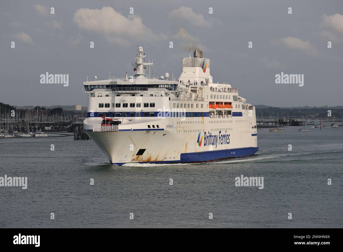 The cross channel Brittany Ferries vessel MV NORMANDIE sails from the ...