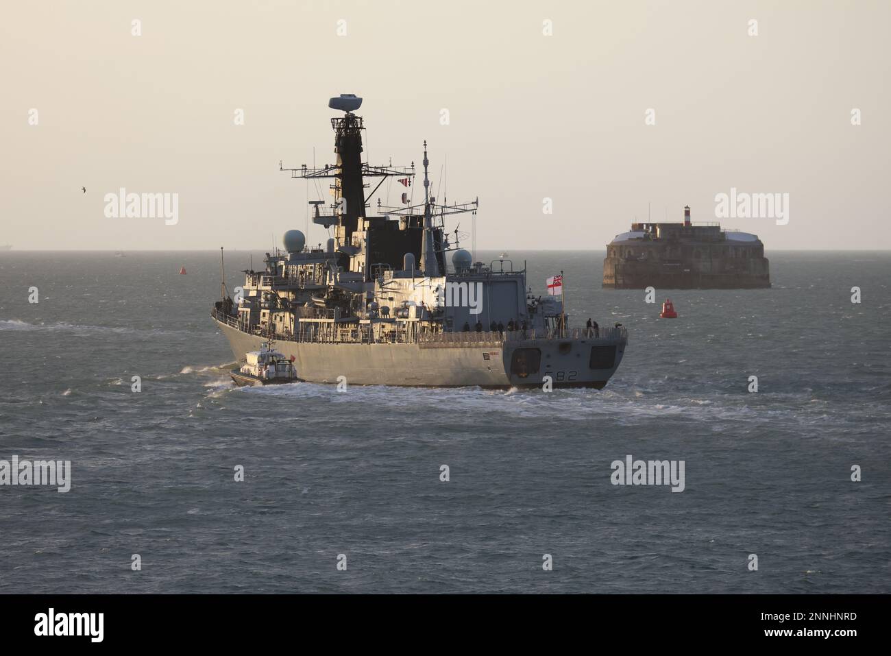 The Plymouth based Royal Navy Type 23 frigate HMS SOMERSET heads into ...