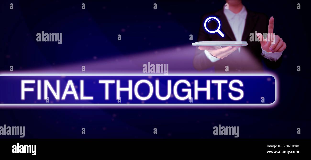 Conceptual display Final Thoughts. Business idea Conclusion Last ...