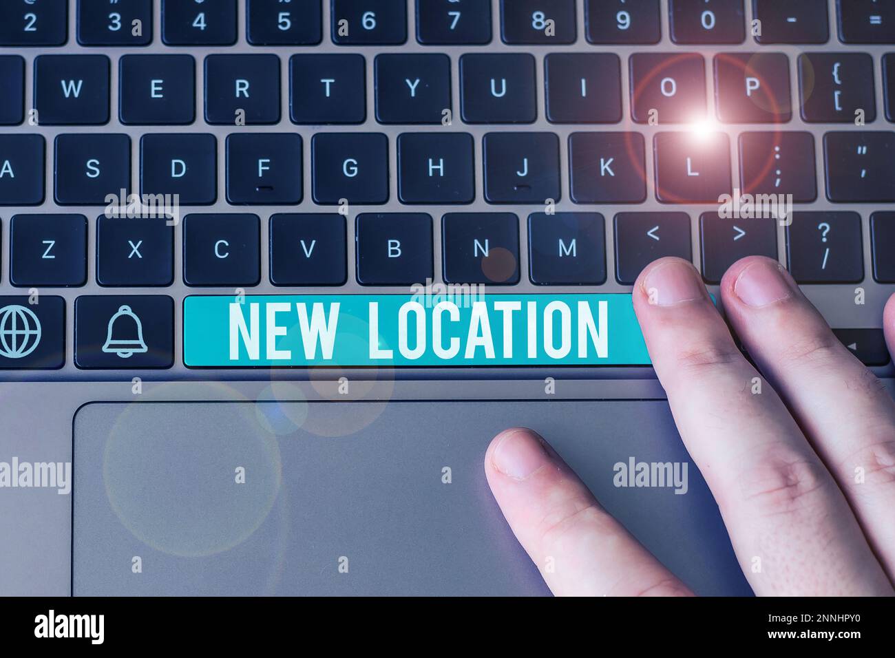 Hand writing sign New Location. Internet Concept Get located on a new ...