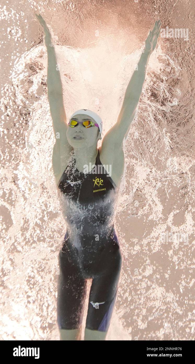 Japanese swimmer Rikako Ikee competes in the 100-meter butterfly final ...