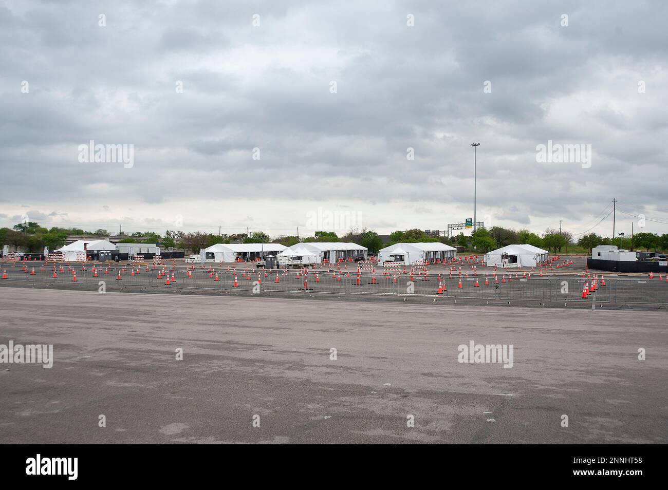 April 03, 2021: Mass drive-thru COVID-19 vaccination site at the Toney ...