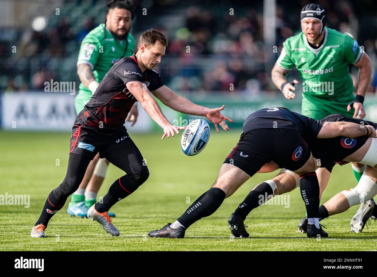 LONDON, UNITED KINGDOM. 25th, Feb 2023. Ivan Van Zyl of Saracens in ...