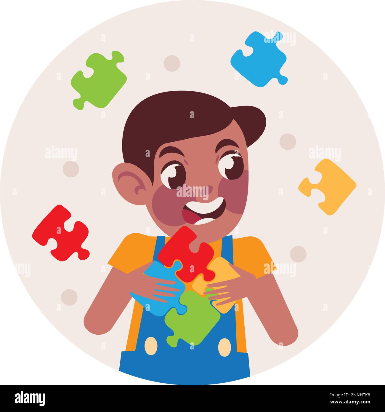 autism day, boy with puzzles Stock Vector Image & Art - Alamy