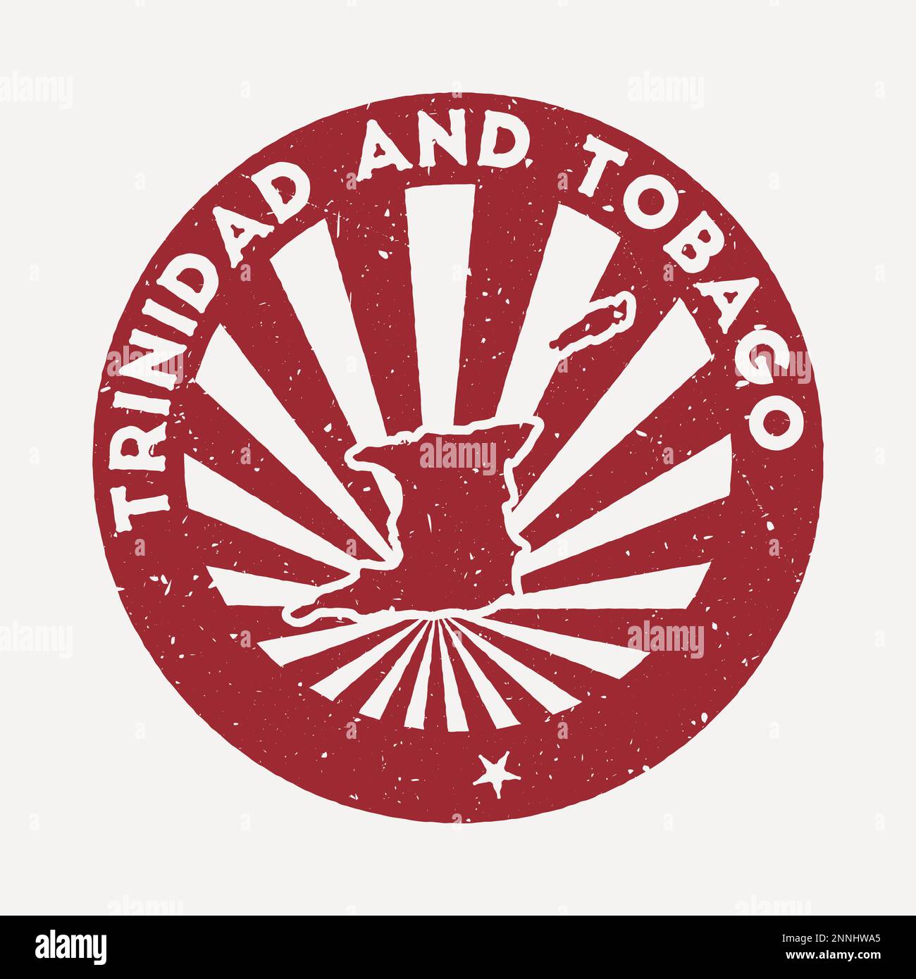 Trinidad and Tobago stamp. Travel red rubber stamp with the map of the ...