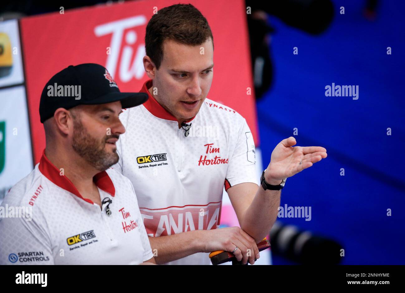 Team Canada skip Brendan Bottcher, right, and third Darren Moulding ...