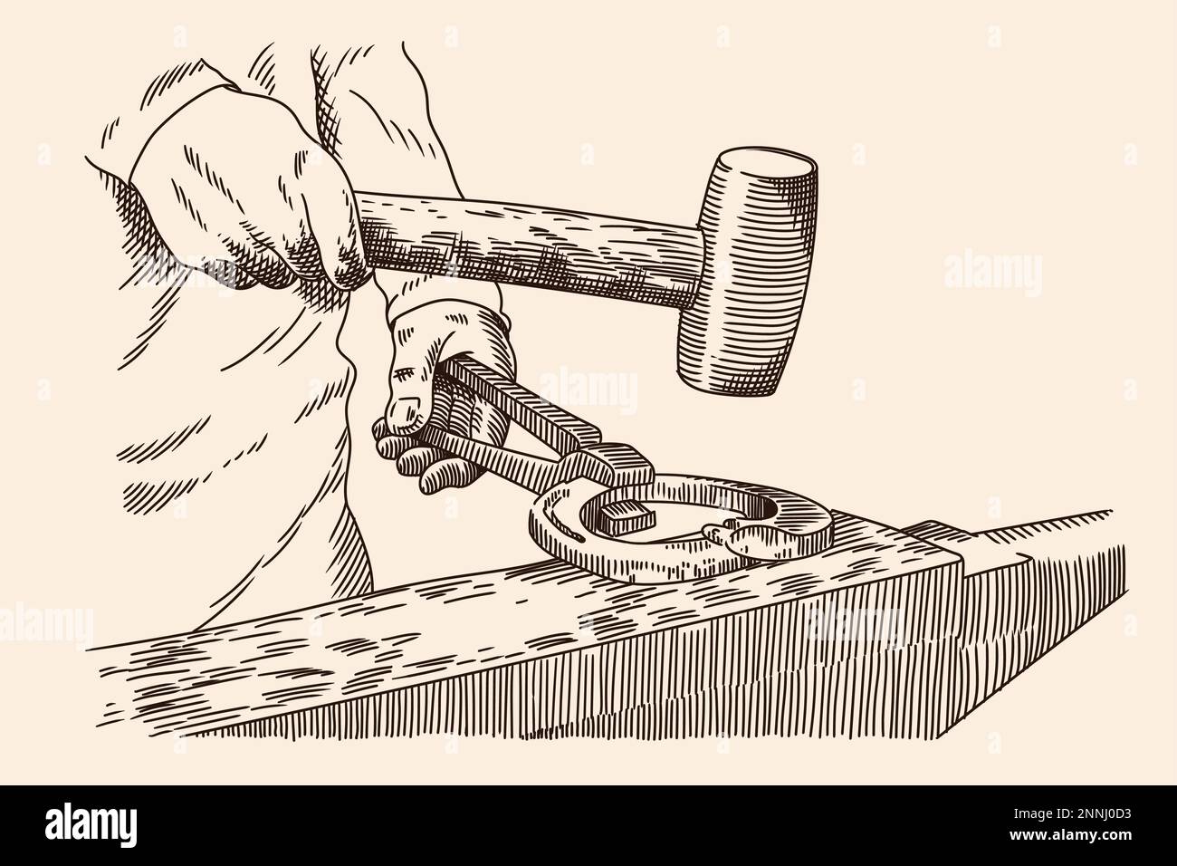 Blacksmith with hammer and anvil Stock Vector Image & Art - Alamy