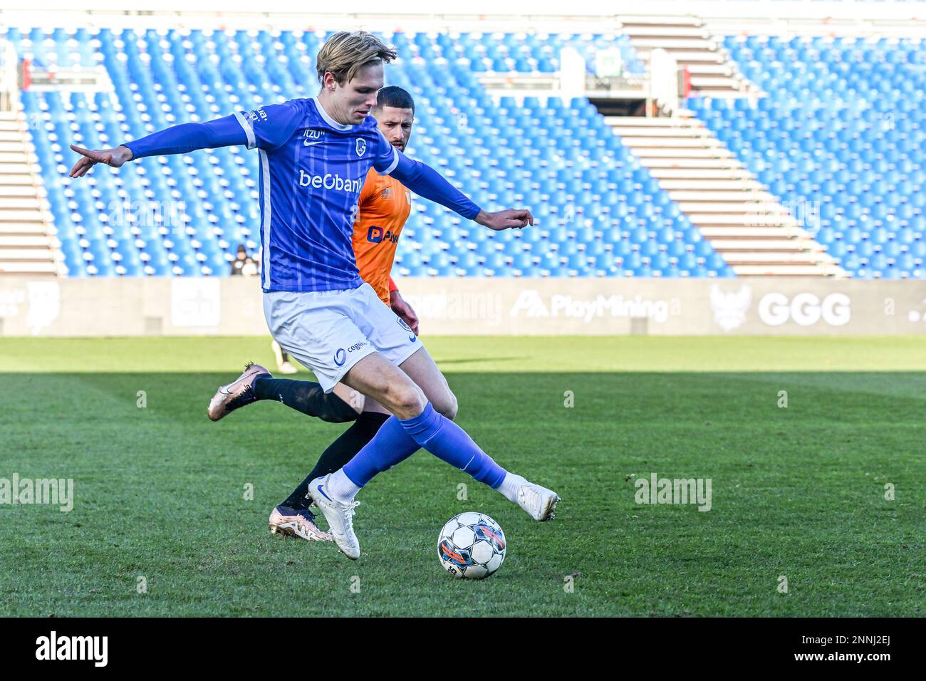 Matisse Didden (27) of Jong Genk pictured during a soccer game between ...