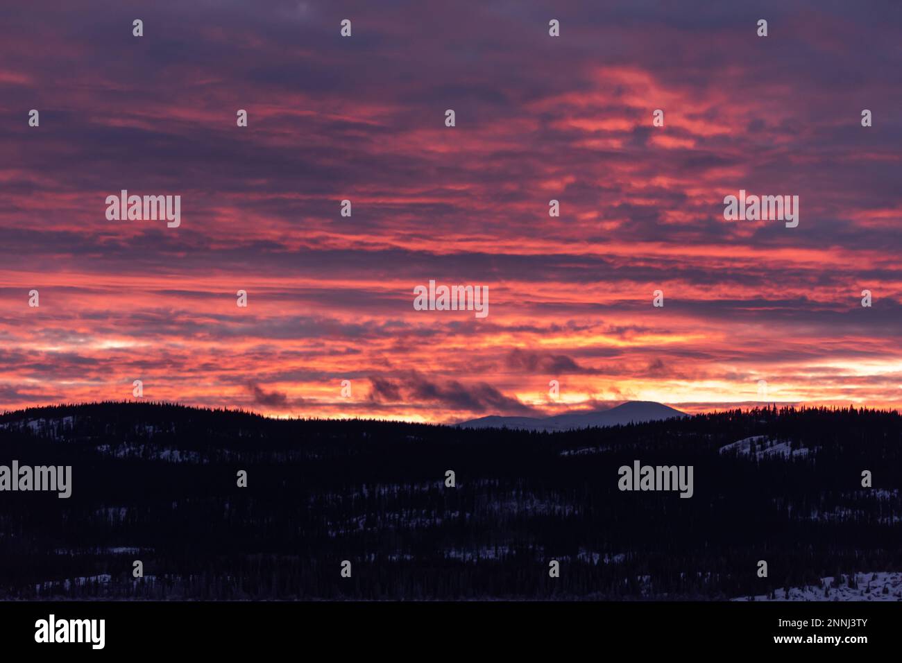 Incredible sunset views in winter season from northern Canada with ...