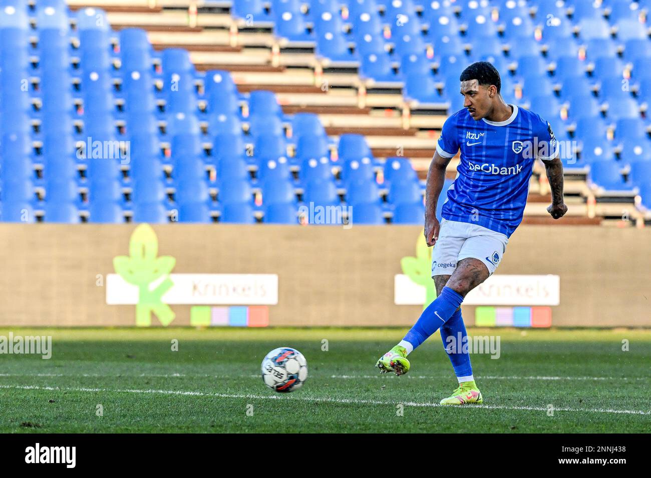 Jamie Yayi Mpie (60) of Jong Genk pictured during a soccer game between ...