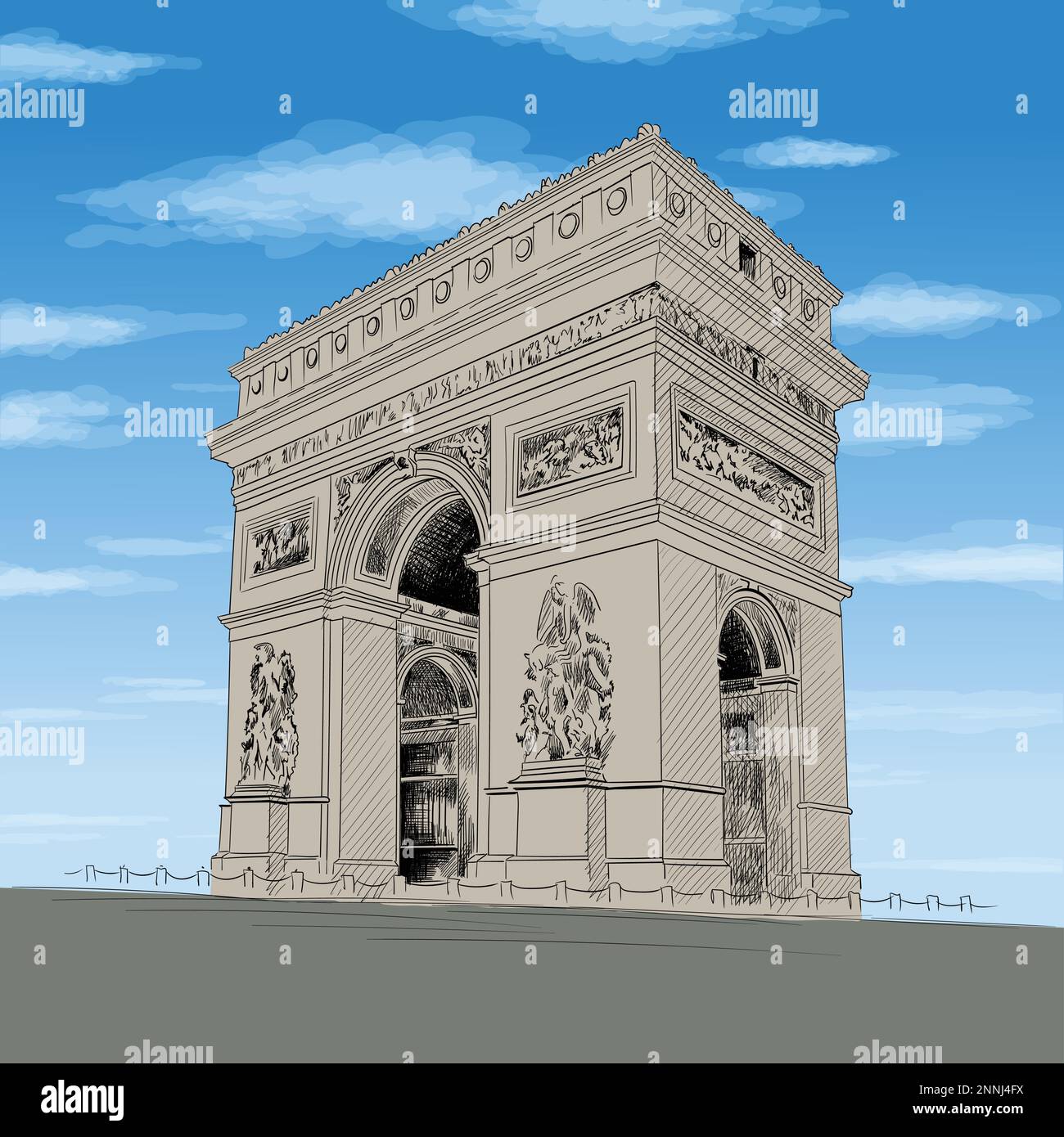 Drawing of the triumphal arch Stock Vector Images - Alamy