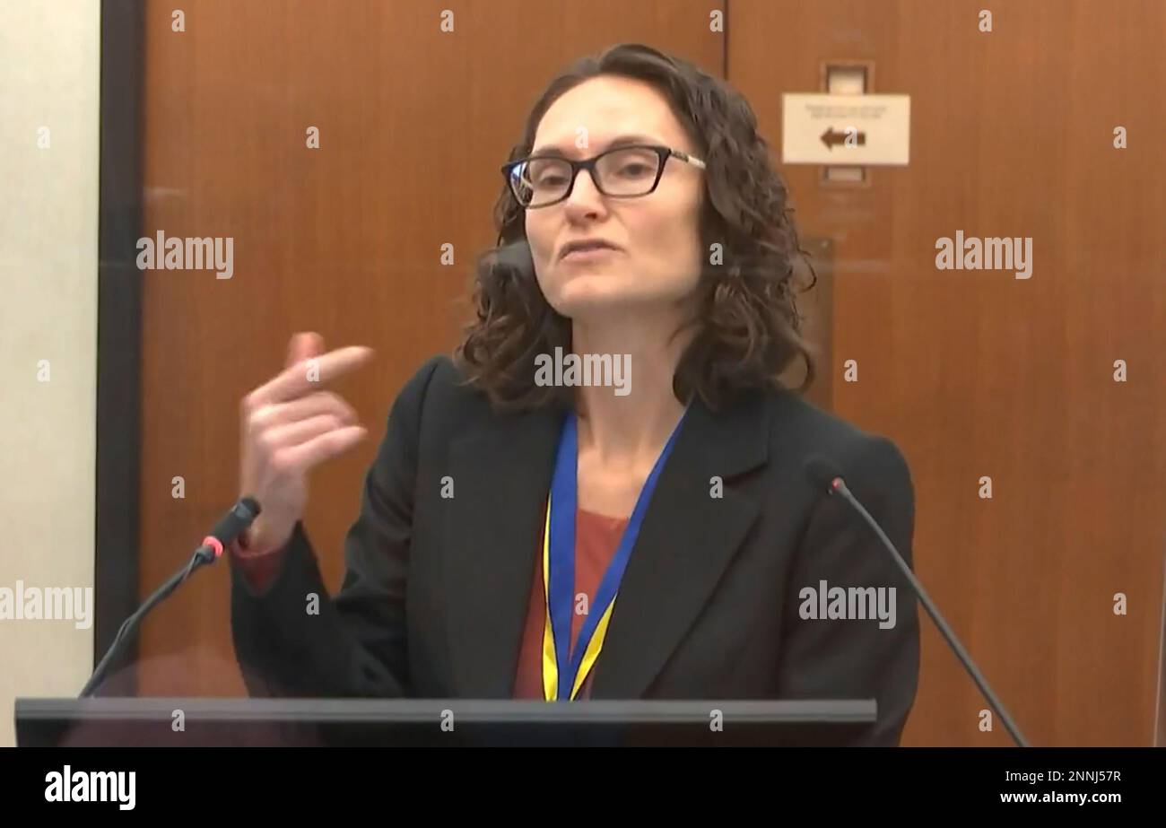 In this image from video, prosecutor Erin Eldridge questions witness ...