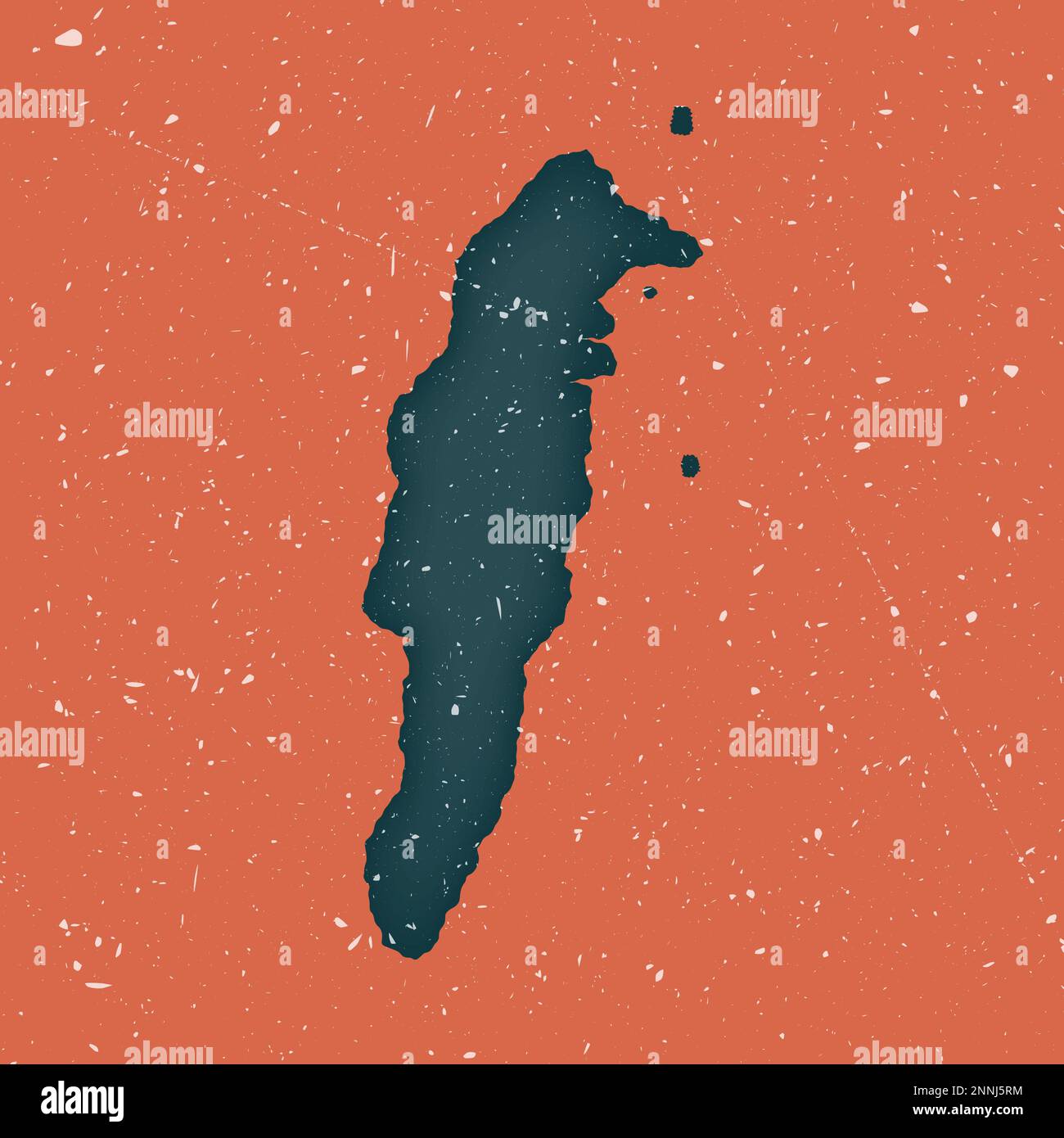 San Andres vintage map. Grunge map of the island with distressed ...