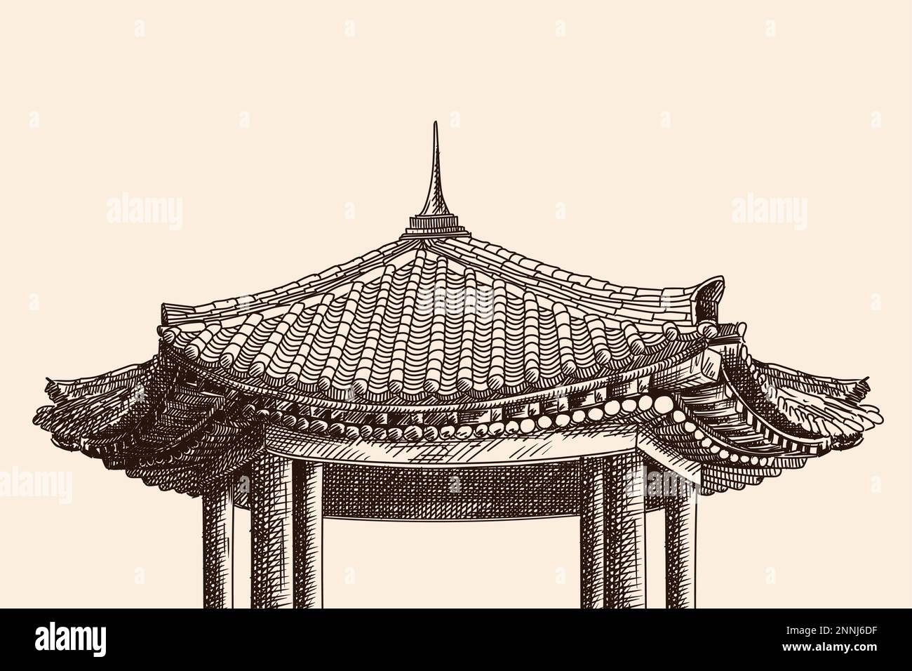 Old chinese pavilion Stock Vector Images - Alamy