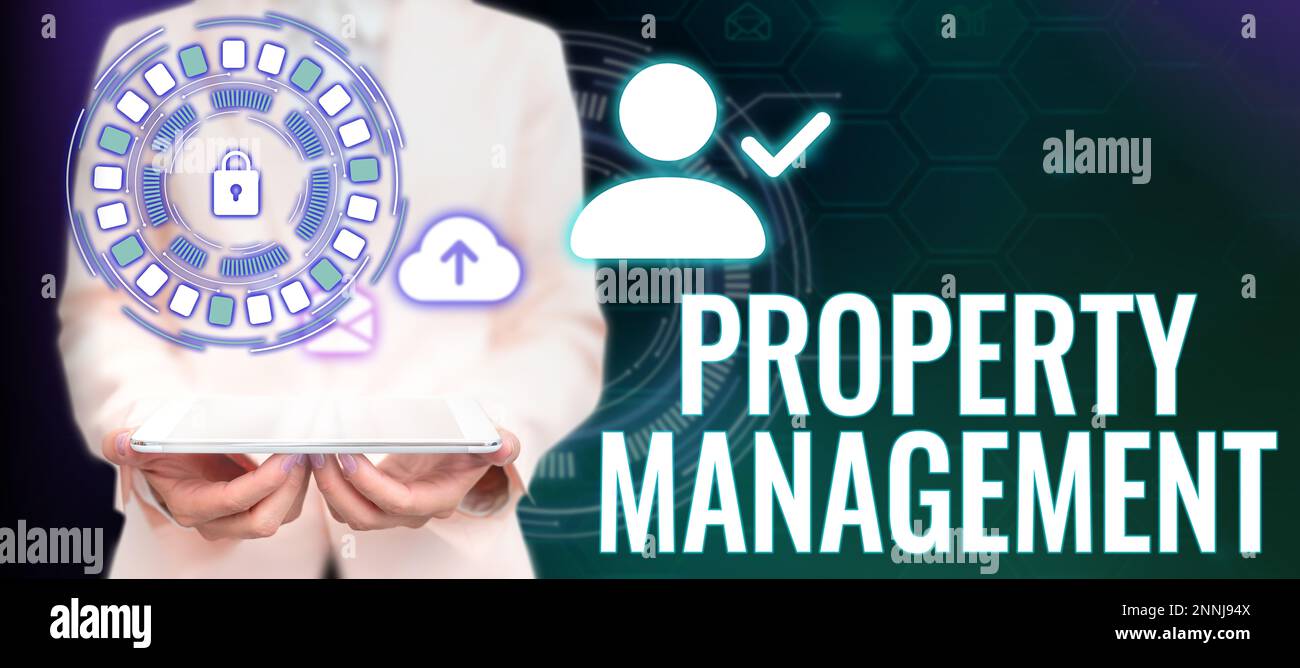 Text caption presenting Property Management. Concept meaning Overseeing ...