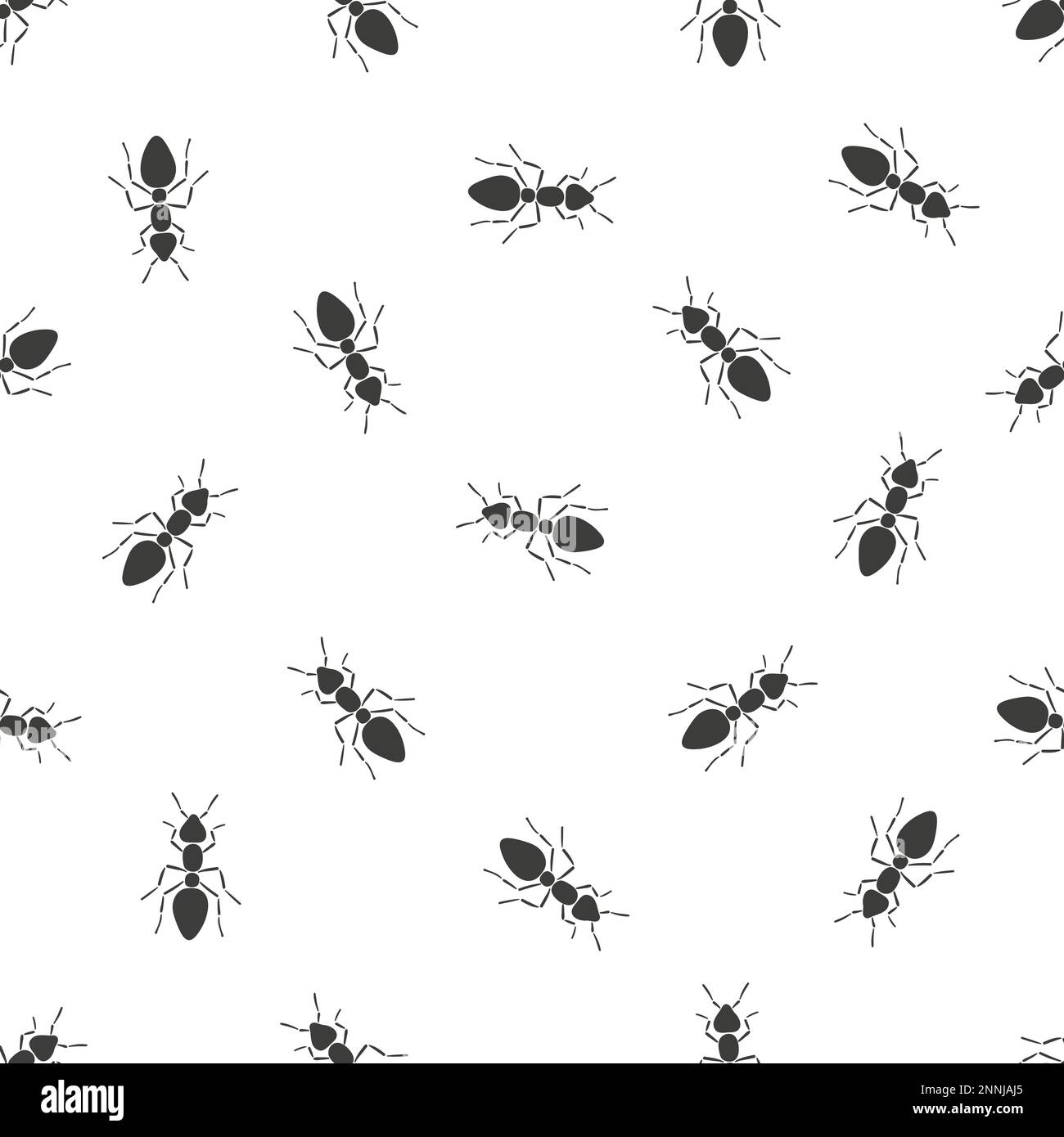 Black and white vector seamless pattern with ants Stock Vector Image ...