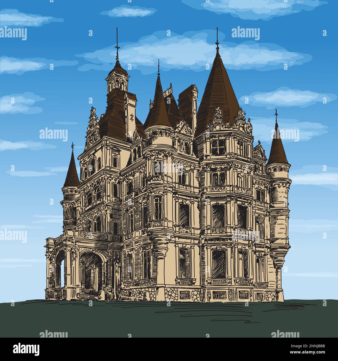 Victorian brick building Stock Vector Images - Alamy