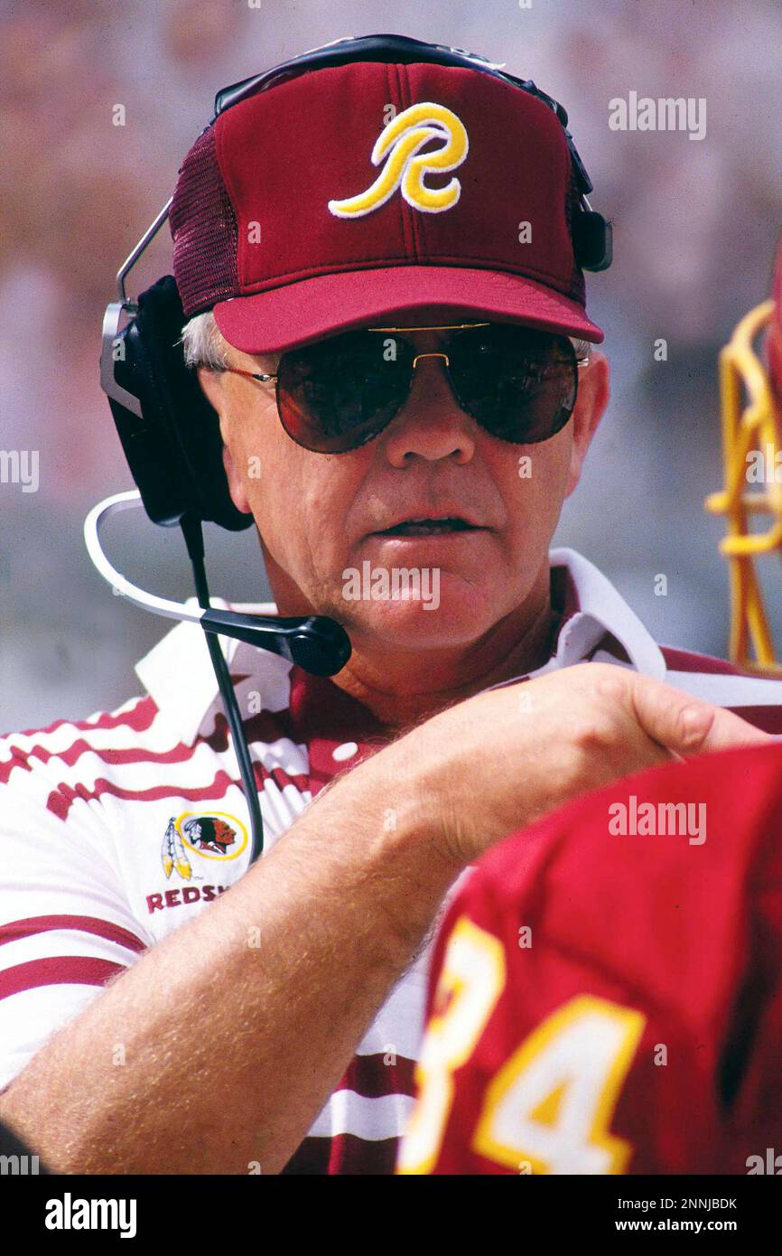 Oct. 1992: Washington Redskins coach Joe Gibbs on the sidelines during ...