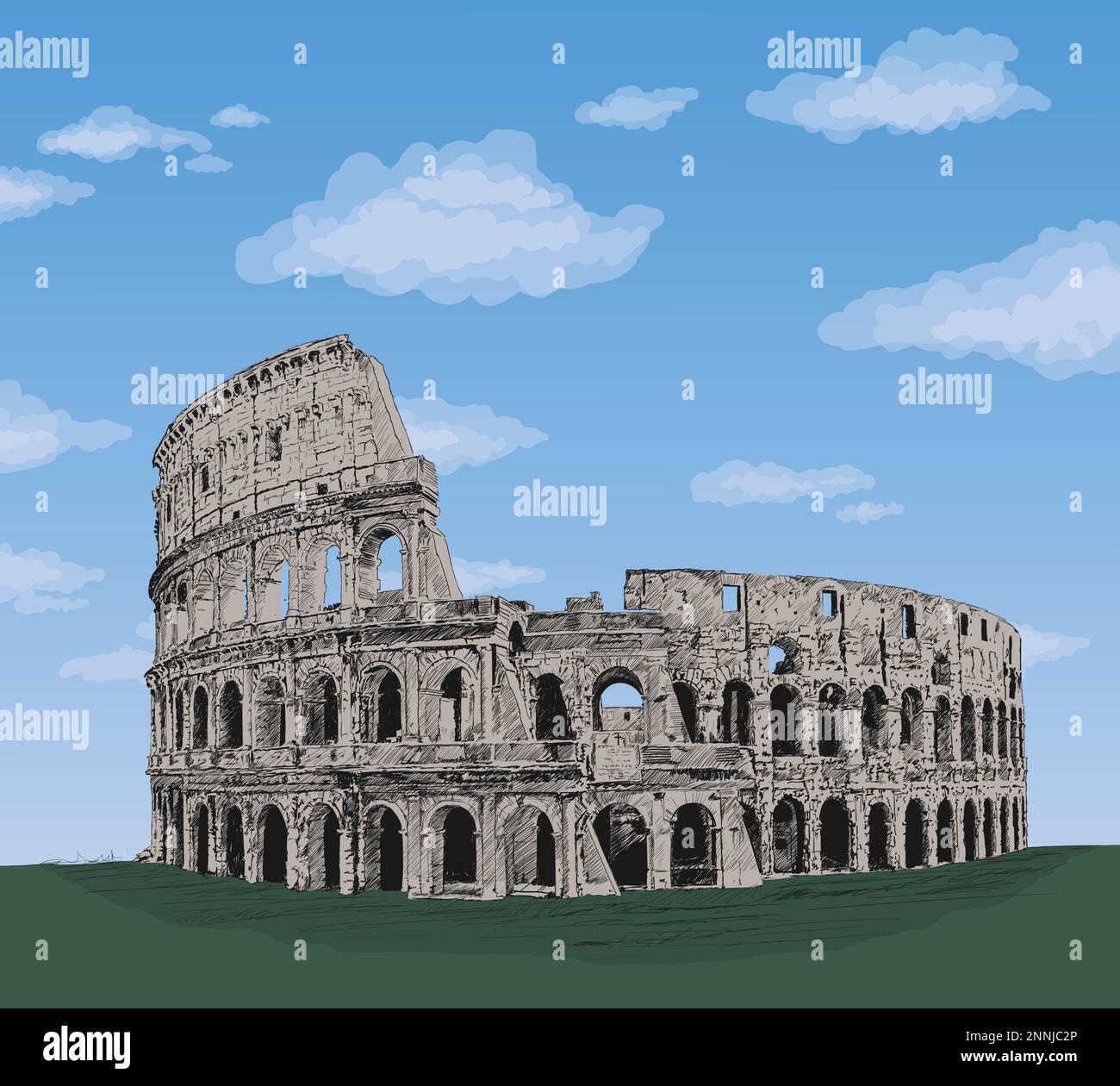 Structure of colosseum Stock Vector Images - Alamy
