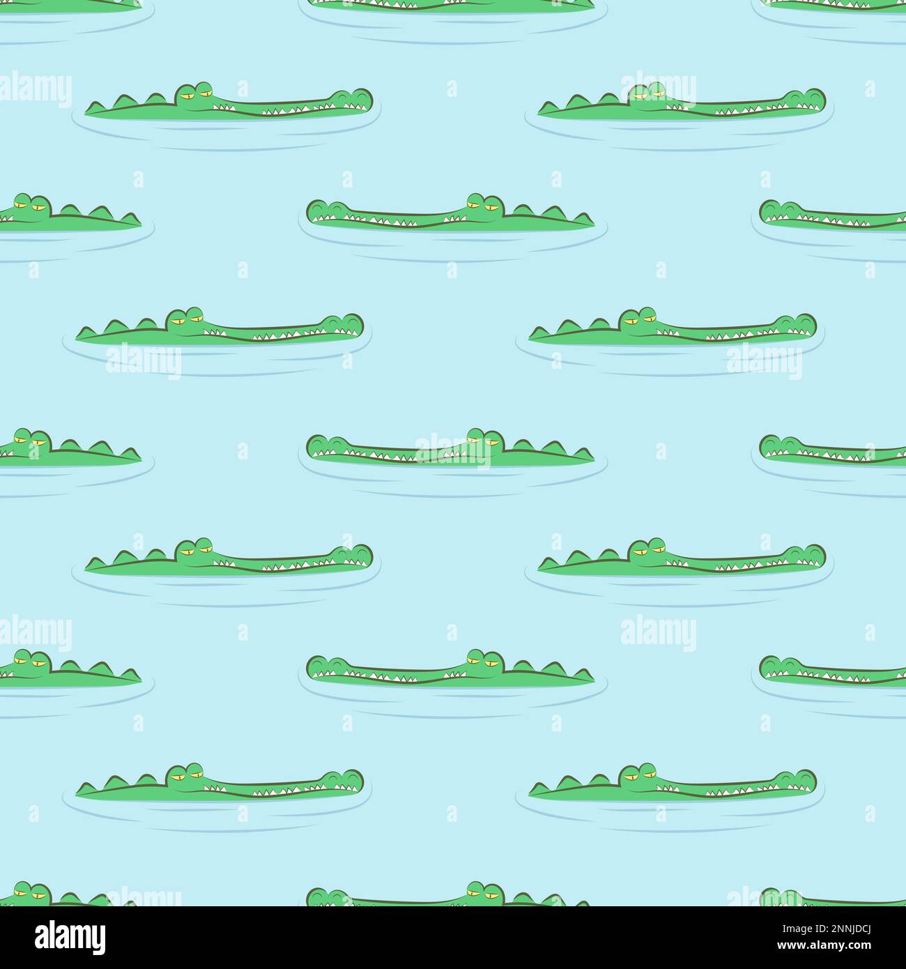 Seamless crocodile pattern. Alligators in water ornament. Vector ...