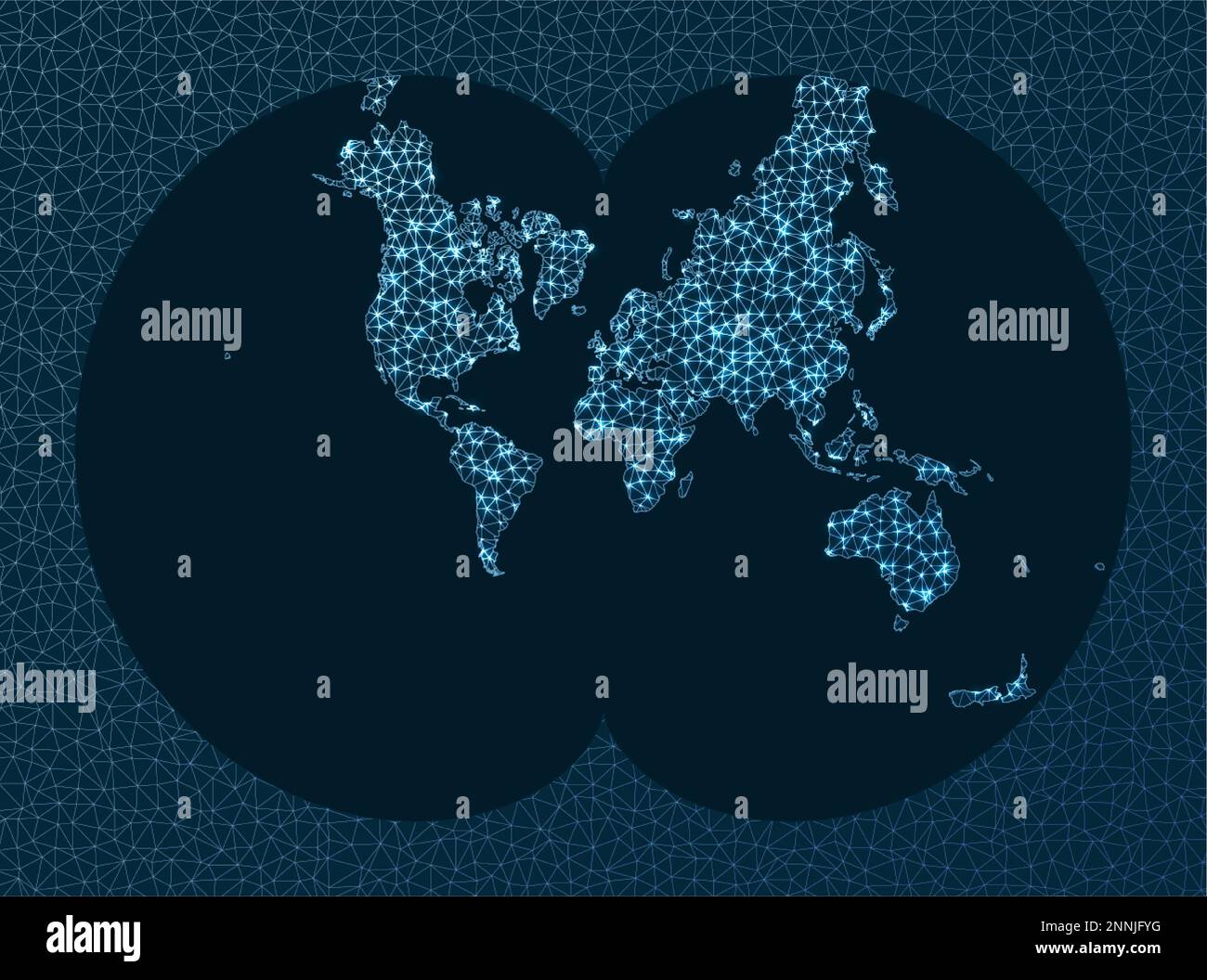 World Map Connection August Projection World Network Authentic Connections Map Vector
