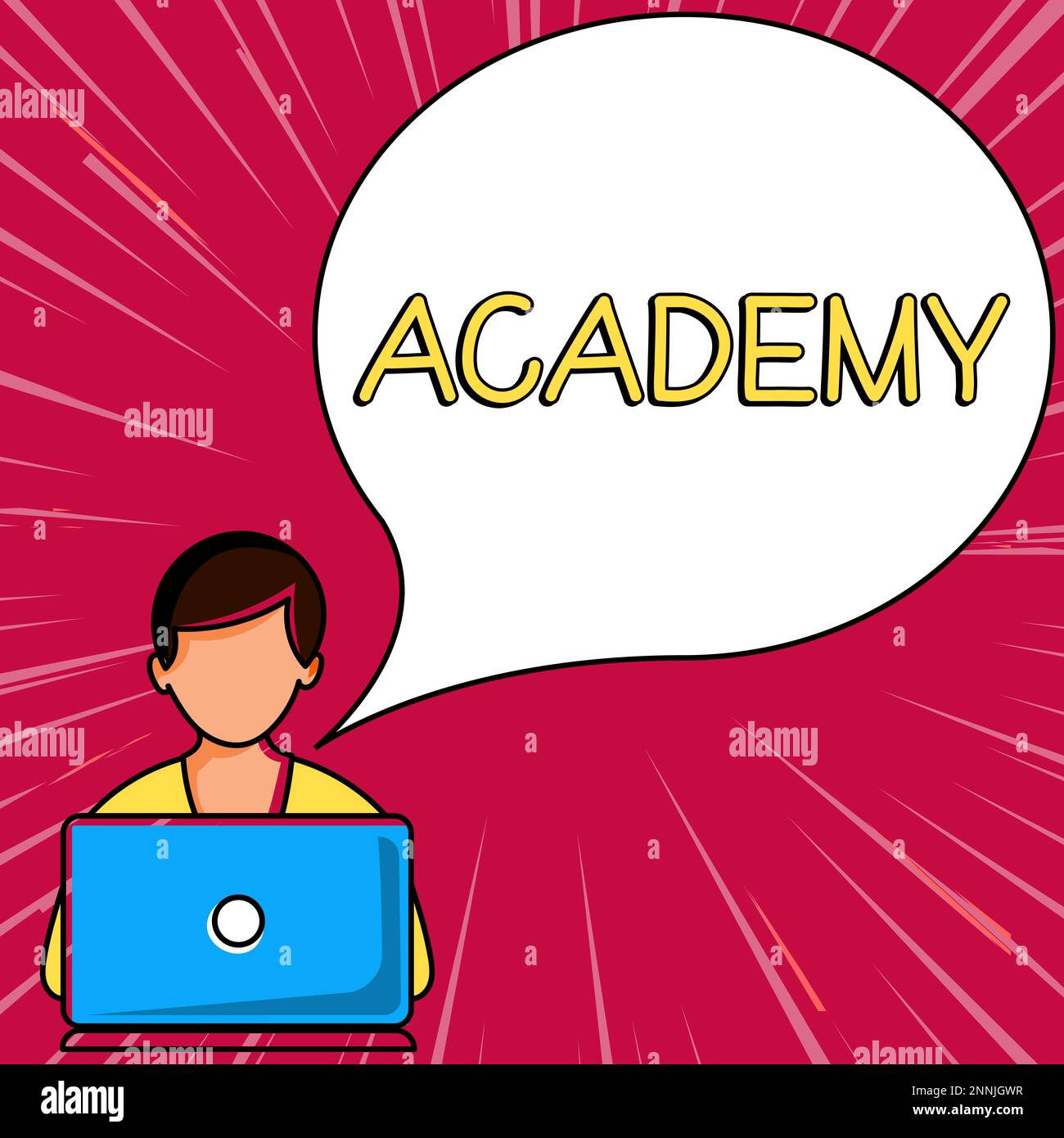Conceptual caption Academy. Word Written on where students can go to ...