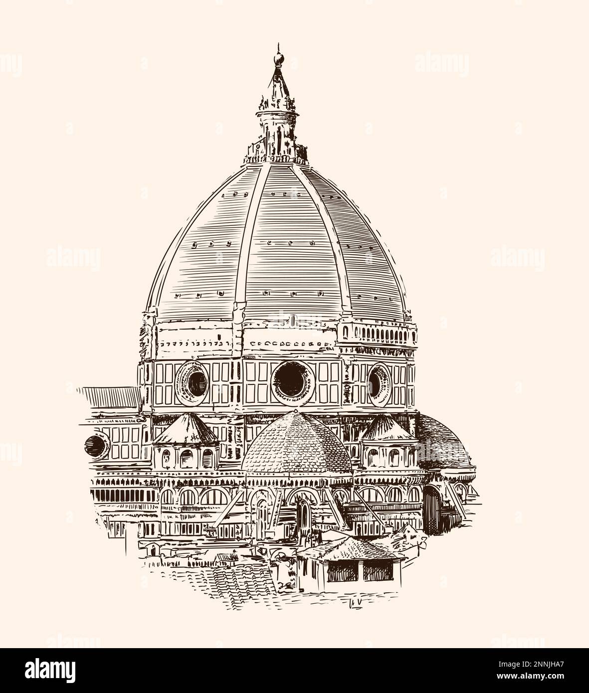 Florence cathedral drawing Stock Vector Images - Alamy