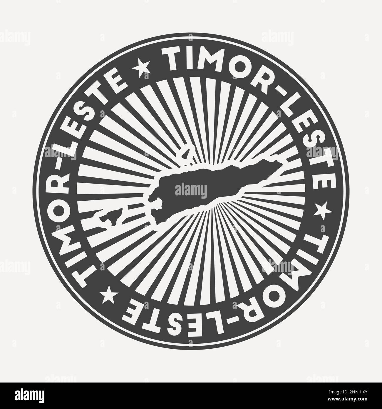Timor-Leste round logo. Vintage travel badge with the circular name and ...