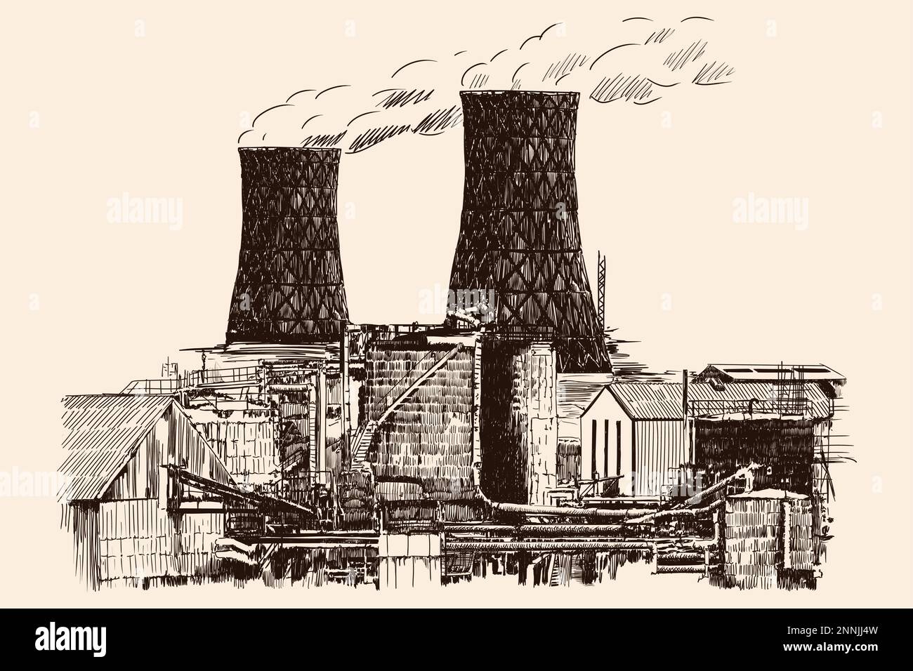 Coal Power Plant Drawing