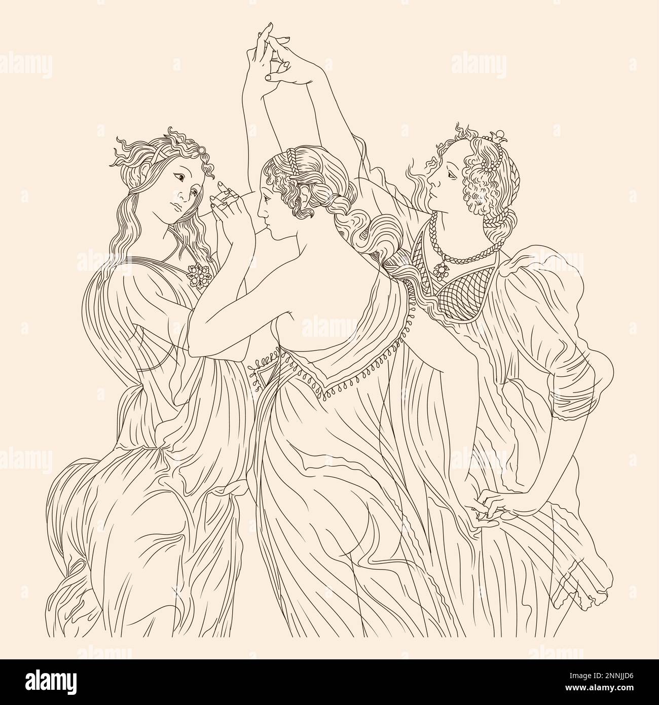 Botticelli primavera Stock Vector Images - Alamy