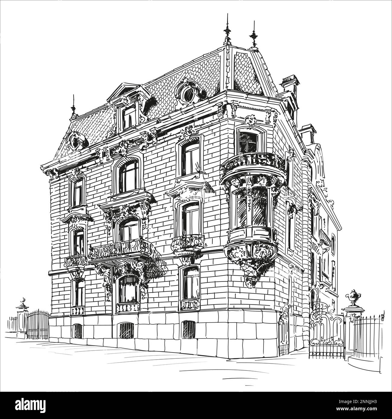 Facade classical building window Stock Vector Images - Alamy