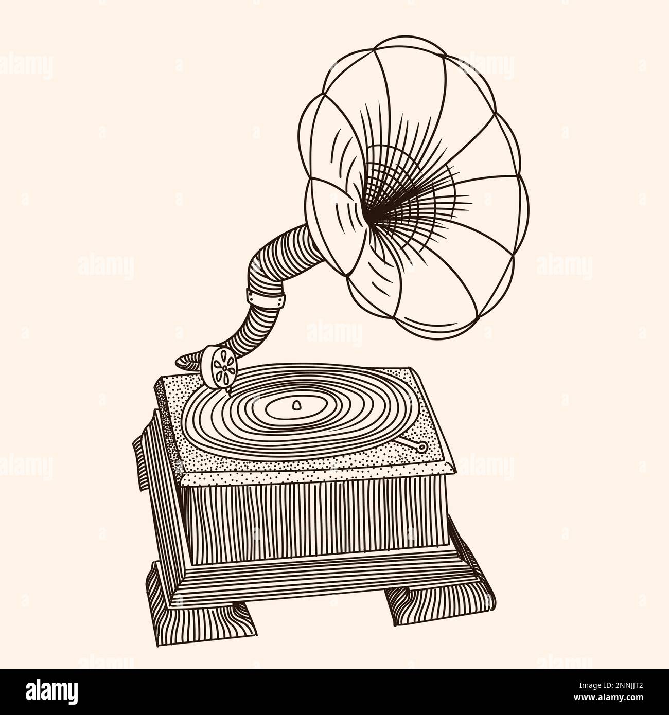 Old gramophone horn Stock Vector Images - Alamy
