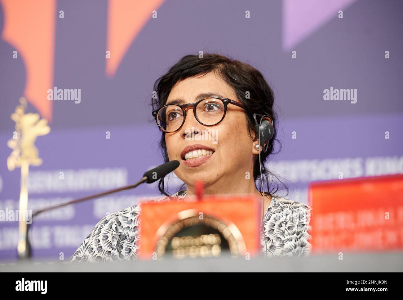 Berlin, Germany. 25th Feb, 2023. Tatiana Huezo, filmmaker, is happy to ...