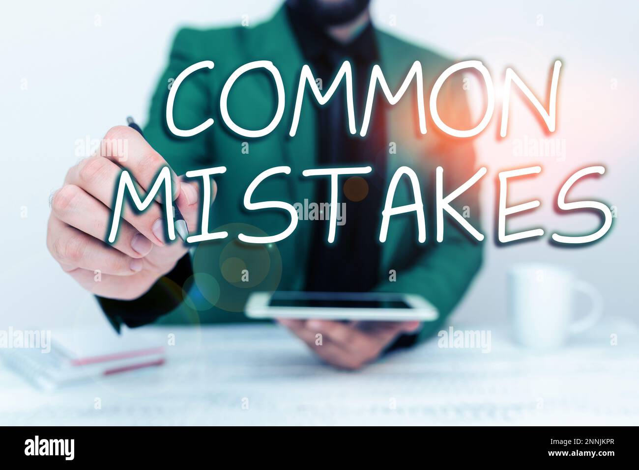 Writing displaying text Common Mistakes. Concept meaning actions that ...