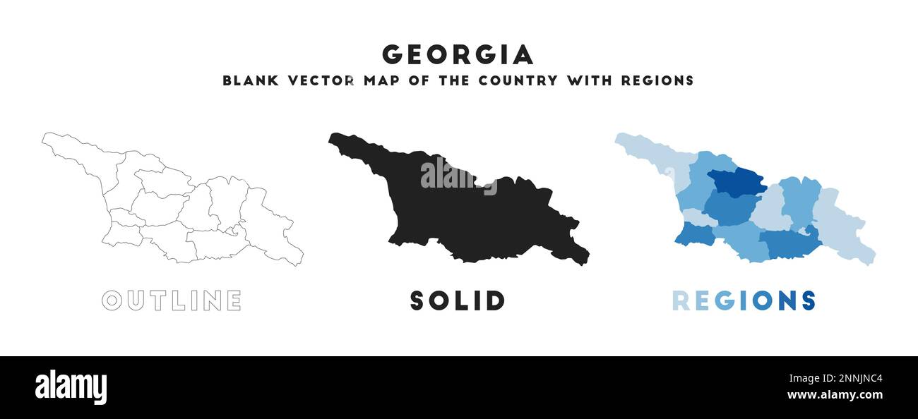 Georgia map. Borders of Georgia for your infographic. Vector country ...