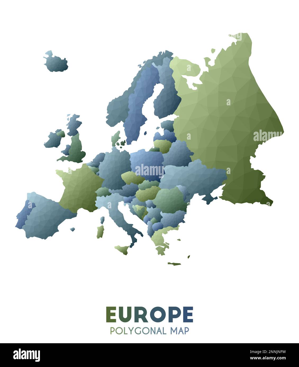 Europe Map. Actual low poly style continent map. Fresh vector ...