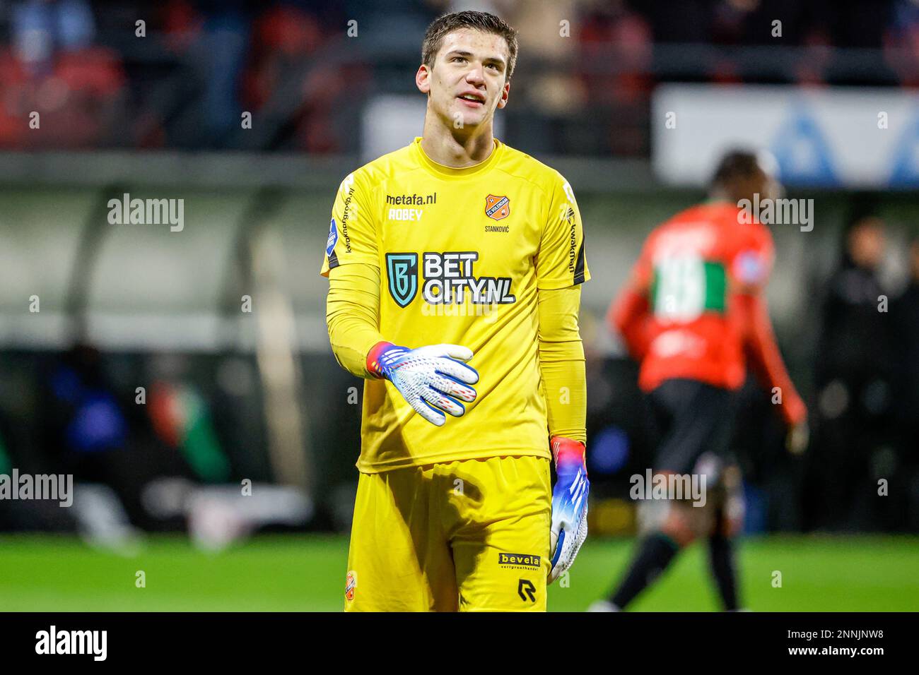 NIJMEGEN, NETHERLANDS - FEBRUARY 25: Goalkeeper Filip Stankovic of FC ...