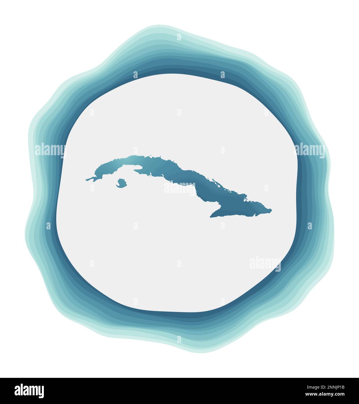 Cuba logo. Badge of the country. Layered circular sign around Cuba ...