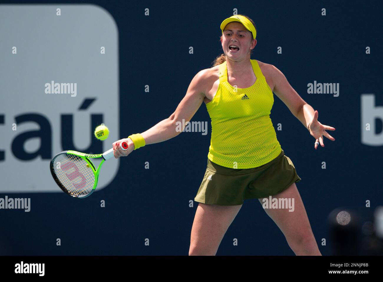 Latvia's Jeļena Ostapenko during the Miami Open tennis championship on ...
