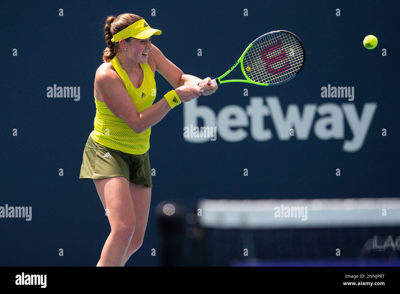 Latvia's Jeļena Ostapenko during the Miami Open tennis championship on ...
