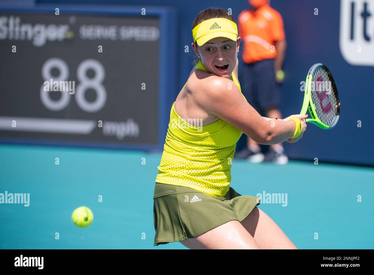 Latvia's Jeļena Ostapenko during the Miami Open tennis championship on ...