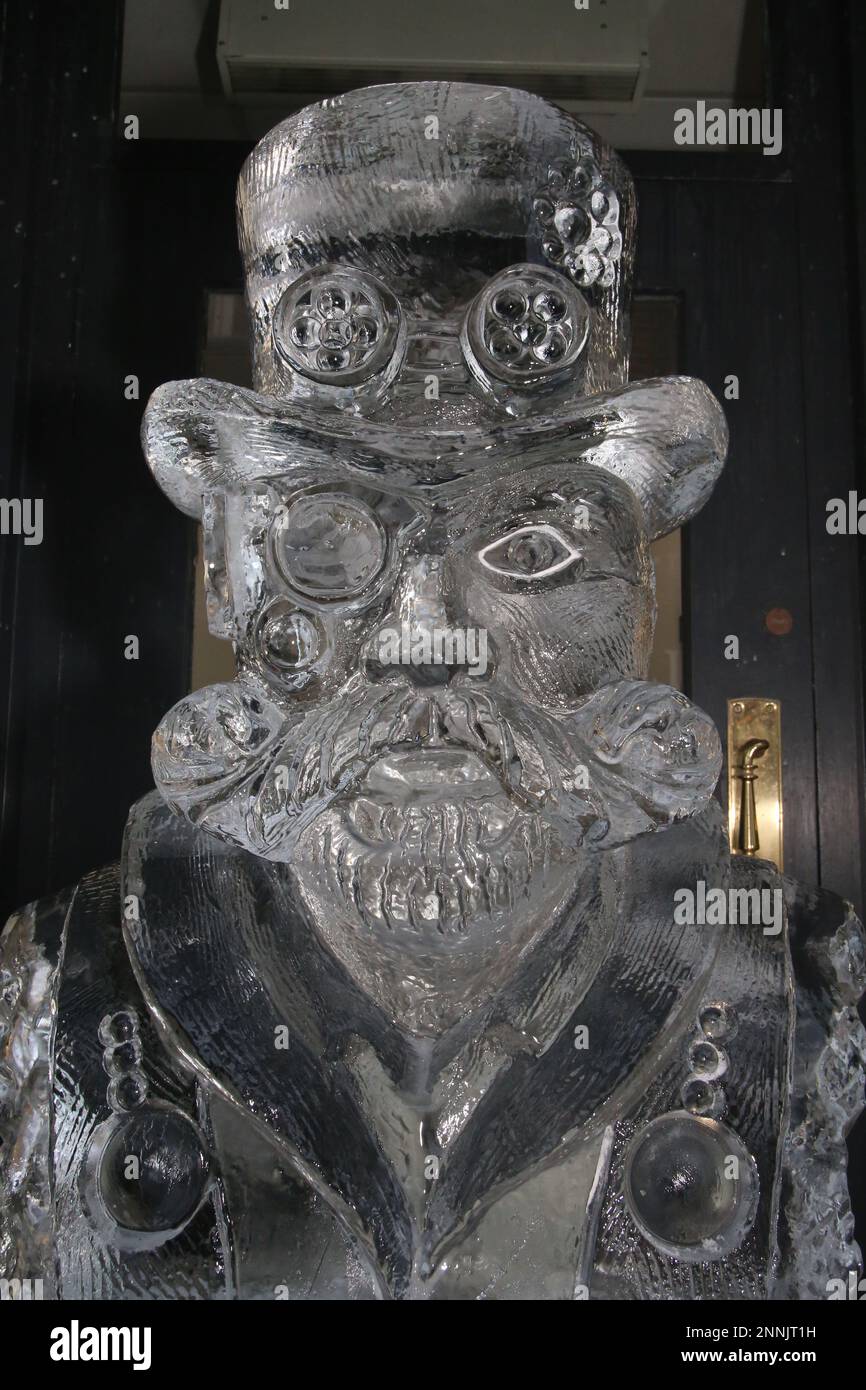 Durham, UK. 25th Feb 2023. Ice Sculptures in the Steampunk theme taking ...