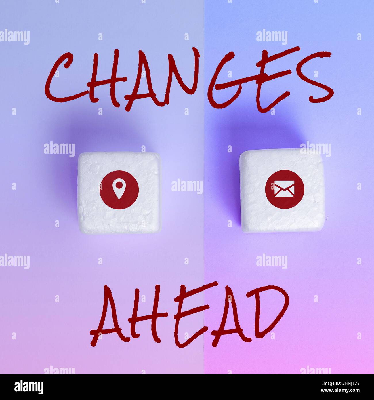 Hand writing sign Changes Ahead. Concept meaning to replace with or ...