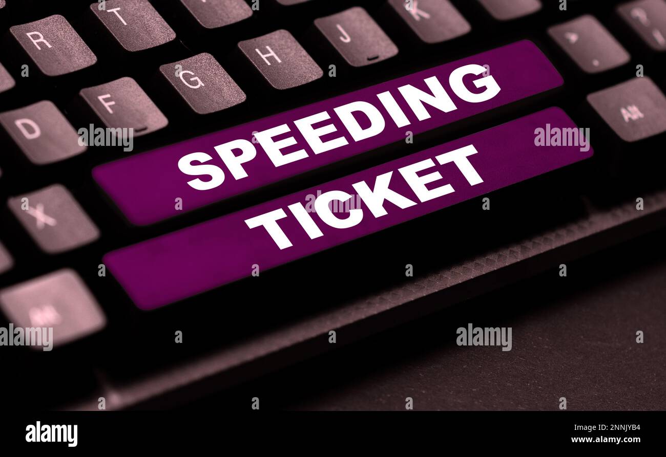Text sign showing Speeding Ticket. Concept meaning psychological test ...